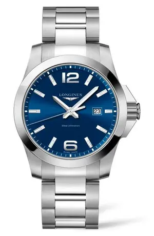 LONGINES Conquest Bracelet Watch - Silver/blue/silver