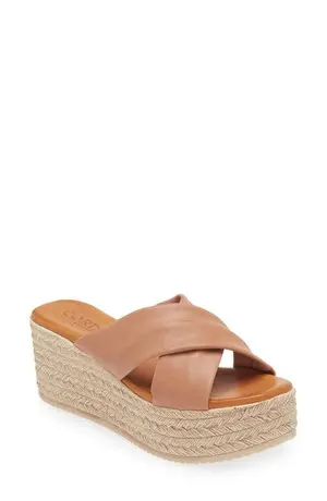 Cordani Bella Espadrille Wedge Sandal - Camel Leather