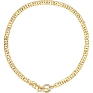 Ettika Crystal Toggle Chain Necklace - Gold