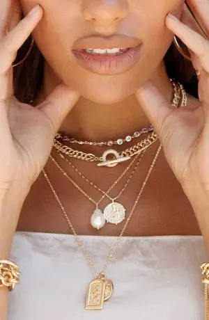 Ettika Crystal Toggle Chain Necklace