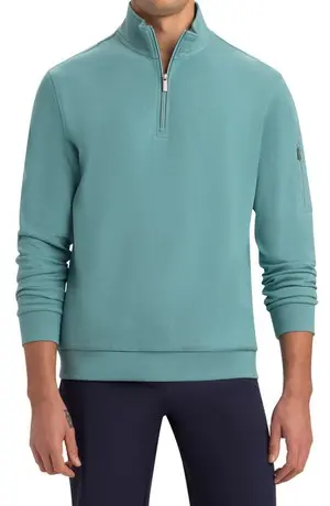 Bugatchi Cotton-blend Quarter-zip Pullover