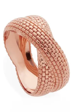 Monica Vinader Heirloom Woven Crisscross Ring Rose Gold