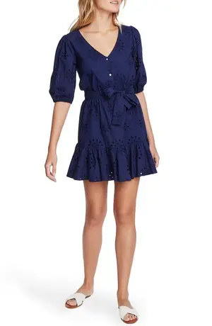 1.State Eyelet Ruffled Mini Dress