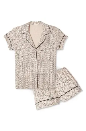 Eberjey Gisele Relaxed Short Pajamas Antique Rose/ Black