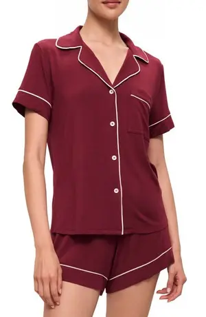 Eberjey Gisele Relaxed Short Pajamas Cabernet/ivory