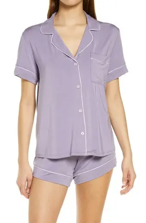 Eberjey Gisele Relaxed Short Pajamas Delphinium/ Ivory