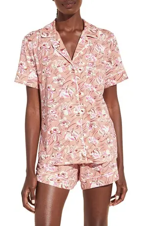 Eberjey Gisele Relaxed Short Pajamas Fiore Rose Cloud/ Ivory