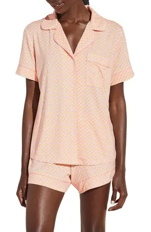 Eberjey Gisele Relaxed Short Pajamas Geo Tile Rose Cloud/ivory