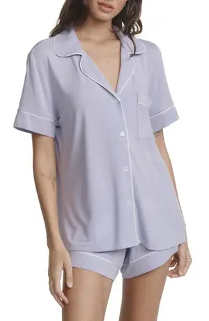 Eberjey Eberjey Gisele Relaxed Short Pajama Set Lavender Dusk/ivory