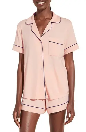 Eberjey Gisele Relaxed Short Pajamas Rosec/navy