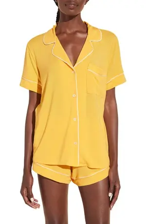 Eberjey Gisele Relaxed Short Pajamas Samoan Sun/ Ivory