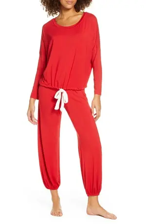 Eberjey EBERJEY Gisele Jersey Knit Pajama Set Haute Red/ivory