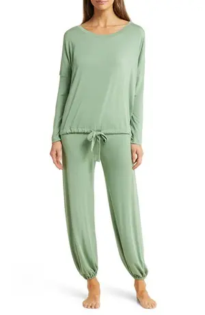 Eberjey EBERJEY Gisele Jersey Knit Pajama Set Mineral Green