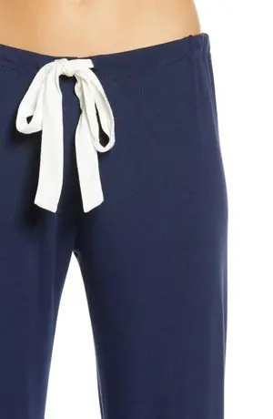 Eberjey Gisele Jersey Knit Pajama Set - Navy/ivory