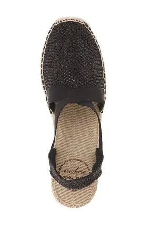 TONI PONS Triton Espadrille Wedge - Black Fabric