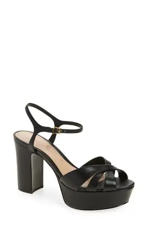 Schutz Keefa Platform Sandal - Black Leather