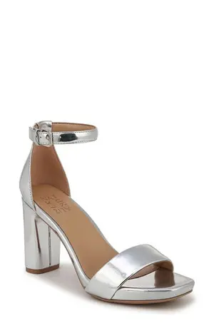 Naturalizer Naturalizer Joy Ankle Strap Sandal Silver Faux Leather