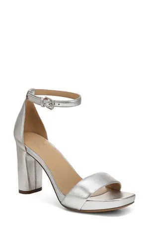 Naturalizer Naturalizer Joy Ankle Strap Sandal Silver Leather