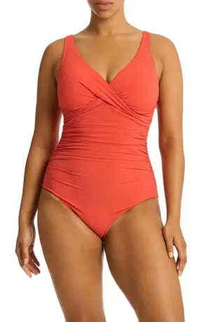 SEA LEVEL Sea Level Cross Front Multifit One-Piece Swimsuit Flame