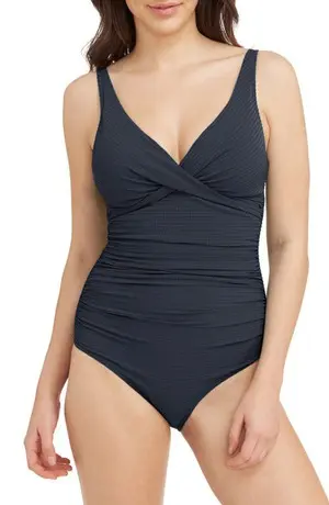 SEA LEVEL Sea Level Cross Front Multifit One-Piece Swimsuit Storm Blue