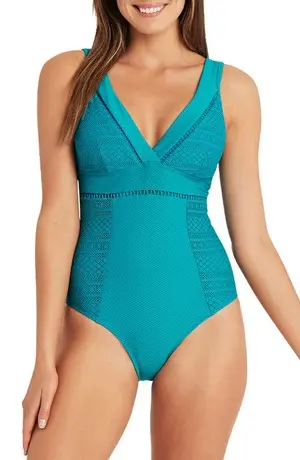 SEA LEVEL Sea Level Cross Front One-Piece Swimsuit Seafoam