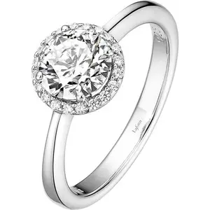 Lafonn Birthstone Halo Ring - April Diamond/silver