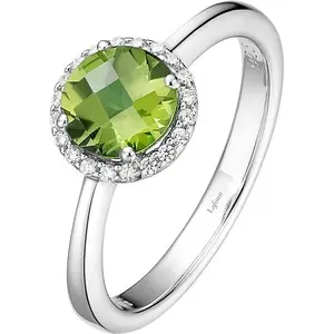 Lafonn Birthstone Halo Ring - August Peridot / Silver