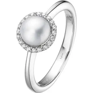 Lafonn Lafonn Birthstone Halo Ring June Pearl/silver