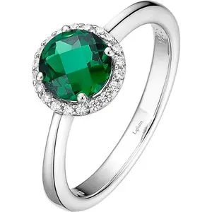 Lafonn Lafonn Birthstone Halo Ring May Emerald/silver