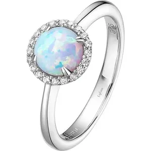 Lafonn Lafonn Birthstone Halo Ring October Opal/silver