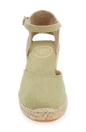 TONI PONS Caldes Linen Wedge Sandal - Oliva/olive
