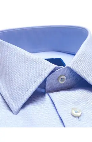 David Donahue Trim Fit Solid Dress Shirt