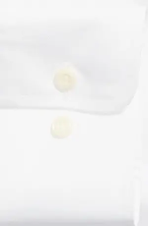 David Donahue Trim Fit Superfine Twill Dress Shirt - White