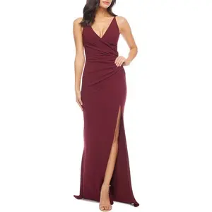 V-Neck Gowns with Side Slit