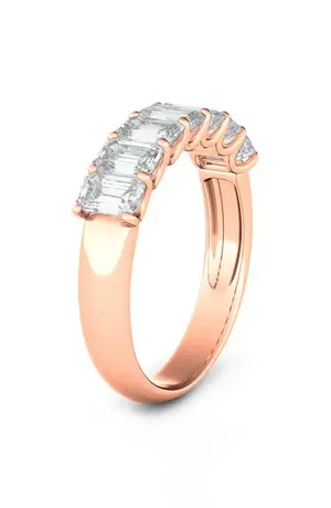 HAUTECARAT HauteCarat 18k Gold Emerald Cut Diamond Eternity Ring Yellow Gold