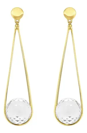 DEAN DAVIDSON Ipanema Drop Earrings Crystal Quartz/ Gold