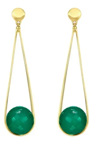 DEAN DAVIDSON Ipanema Drop Earrings Green Onyx/gold
