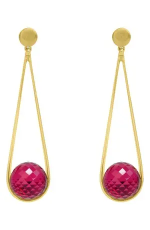 DEAN DAVIDSON Ipanema Drop Earrings Vivid Pink/gold