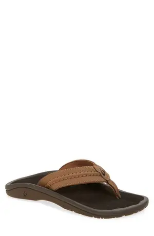 Olukai Hokua Flip Flop - Rock/black