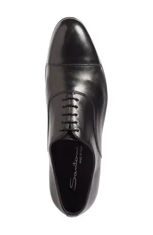 Santoni Darian Cap Toe Oxford - Black Smooth