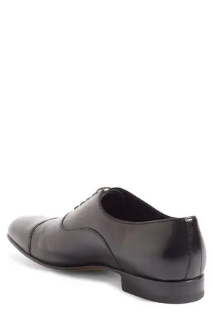 Santoni Darian Cap Toe Oxford - Black Smooth