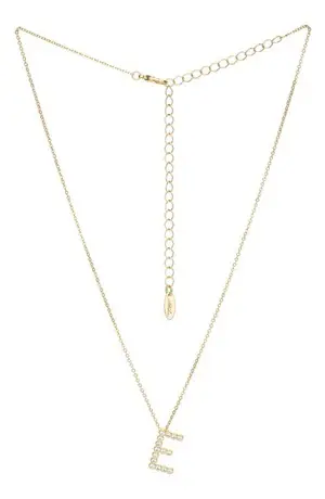 Ettika Crystal Initial Pendant Necklace - Gold- E