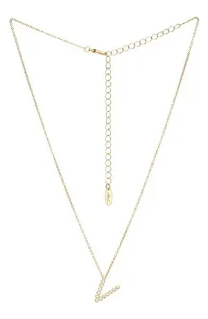 Ettika Crystal Initial Pendant Necklace - Gold- V