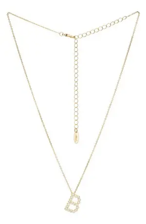Ettika Crystal Initial Pendant Necklace - Gold