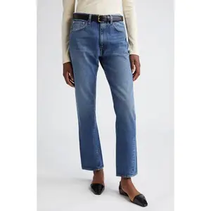 TOTEME Twisted Seam Crop Jeans - Washed Blue