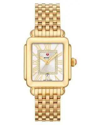 Michele MICHELE Deco Madison Mid Diamond Dial Bracelet Watch Silver