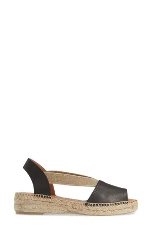 TONI PONS Etna Espadrille Sandal - Black Leather