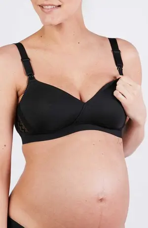 CACHE COEUR Serena Wireless Lace Nursing Bra - Black