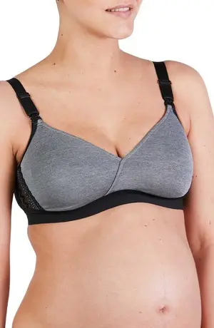 CACHE COEUR Serena Wireless Lace Nursing Bra Grey