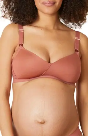 CACHE COEUR Serena Wireless Lace Nursing Bra - Terracotta